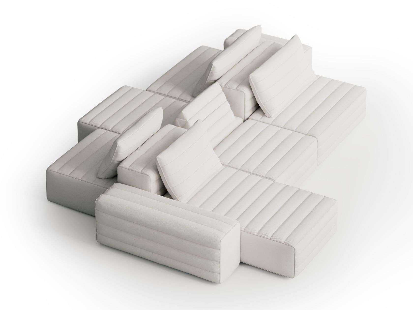 SAMET G Sofá modular de doble cara de tela con chaise-longue By Gervasoni