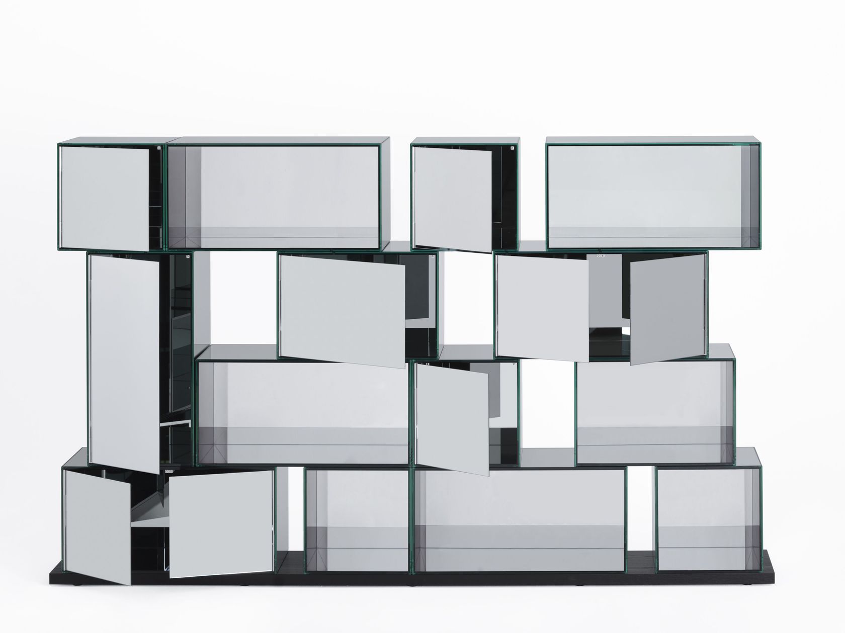 QUANTUM Modular crystal bookcase By Glas Italia | design Piero Lissoni
