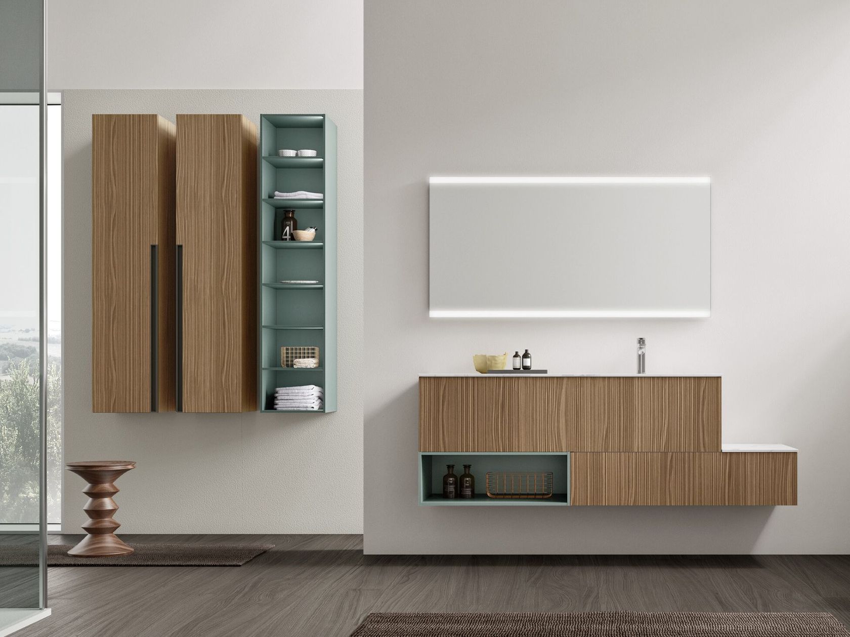 ELITE 07 Suspended bathroom cabinet with drawers By Gruppo Geromin