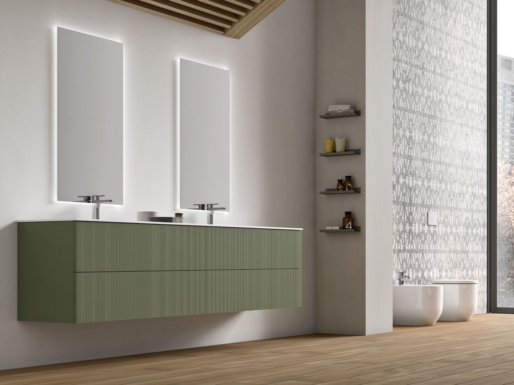 ELITE 07 Suspended bathroom cabinet with drawers By Gruppo Geromin