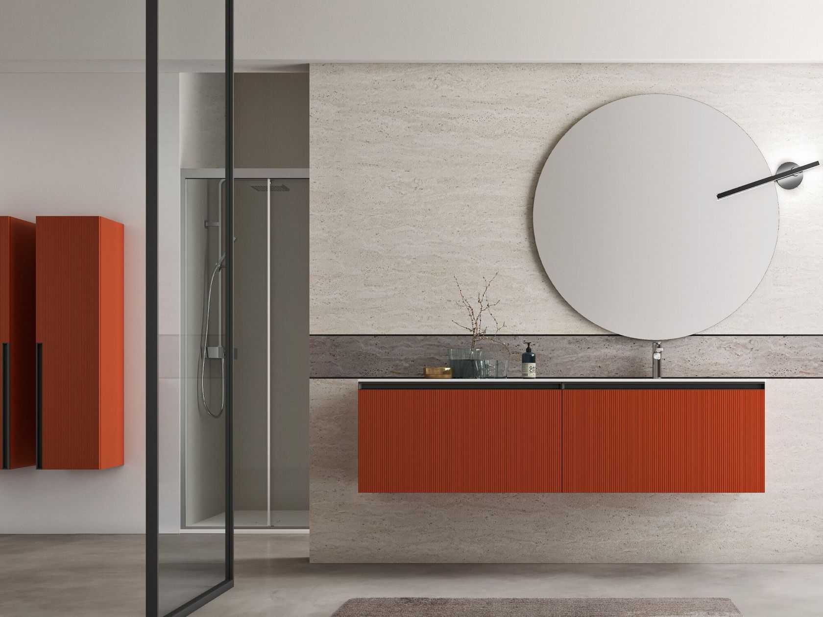 ELITE 07 Suspended bathroom cabinet with drawers By Gruppo Geromin