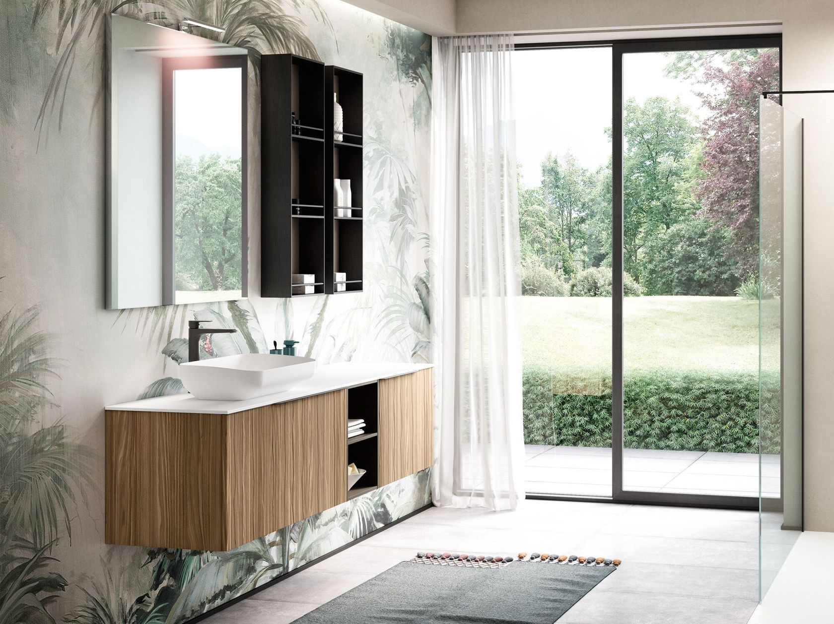 ELITE 07 Suspended bathroom cabinet with drawers By Gruppo Geromin