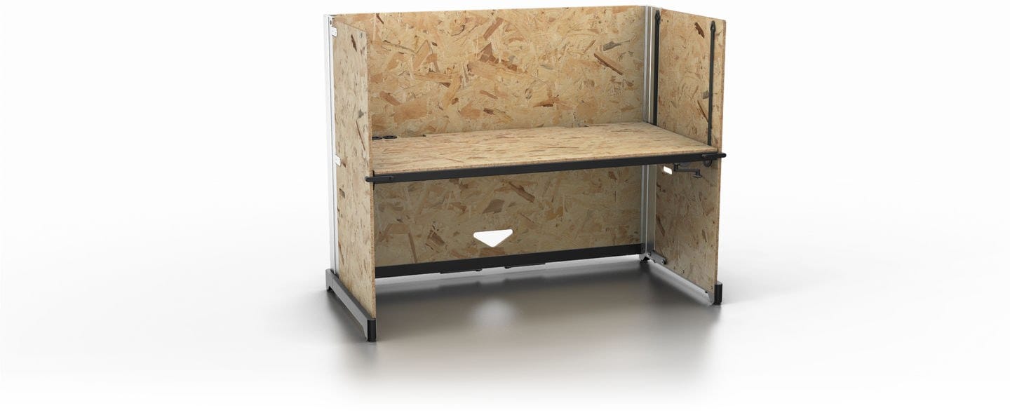 HACK Height-adjustable folding OSB office desk By Vitra | design ...