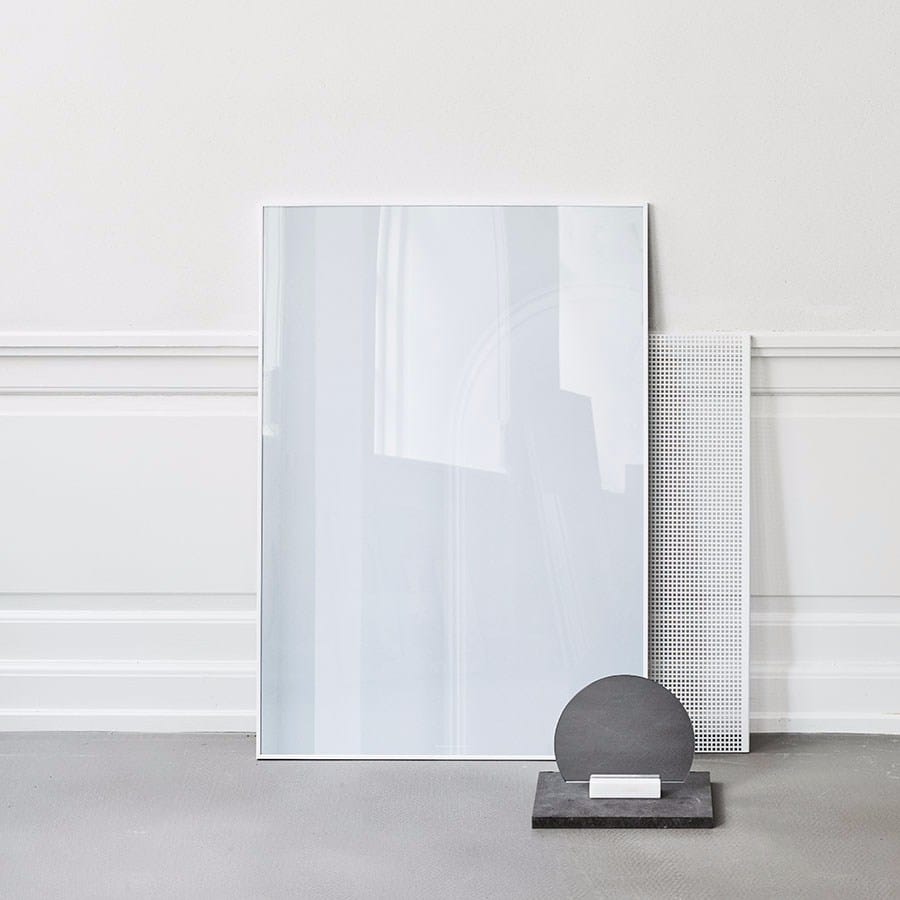 Countertop round mirror HALF-MOON MARBLE By Kristina Dam Studio