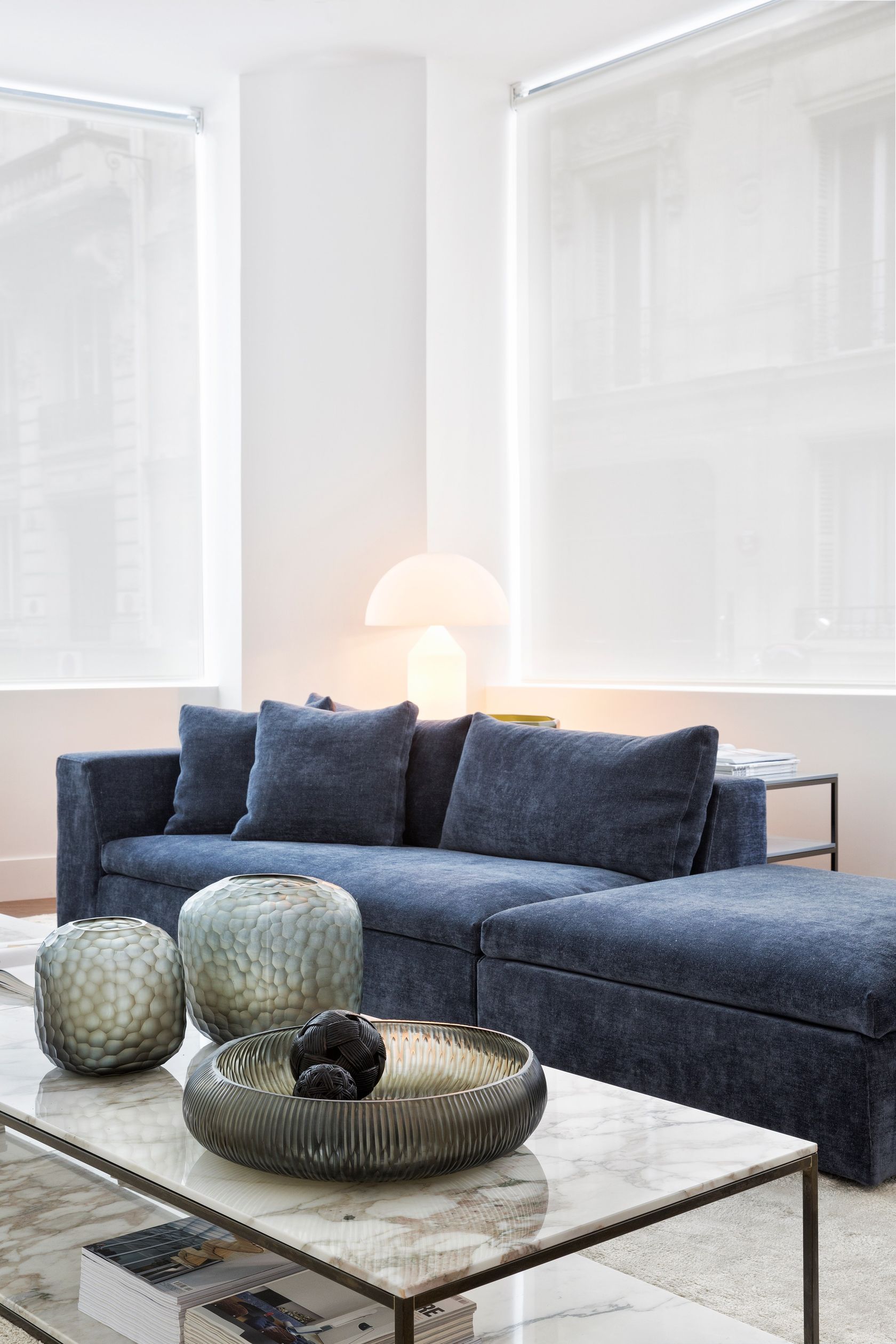 HARDY Low rectangular metal coffee table By Meridiani