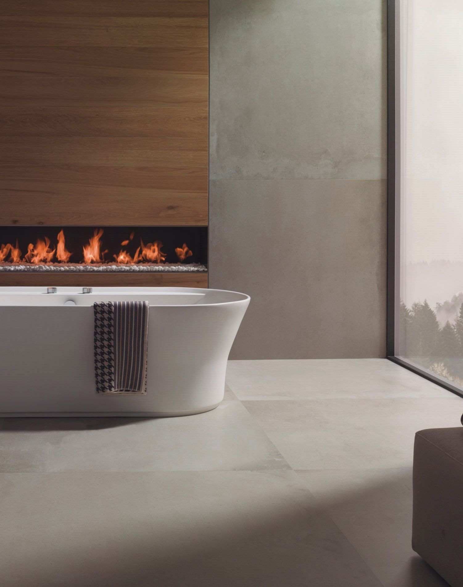 Porcelain stoneware wall/floor tiles with concrete effect HARLEM ACERO ...