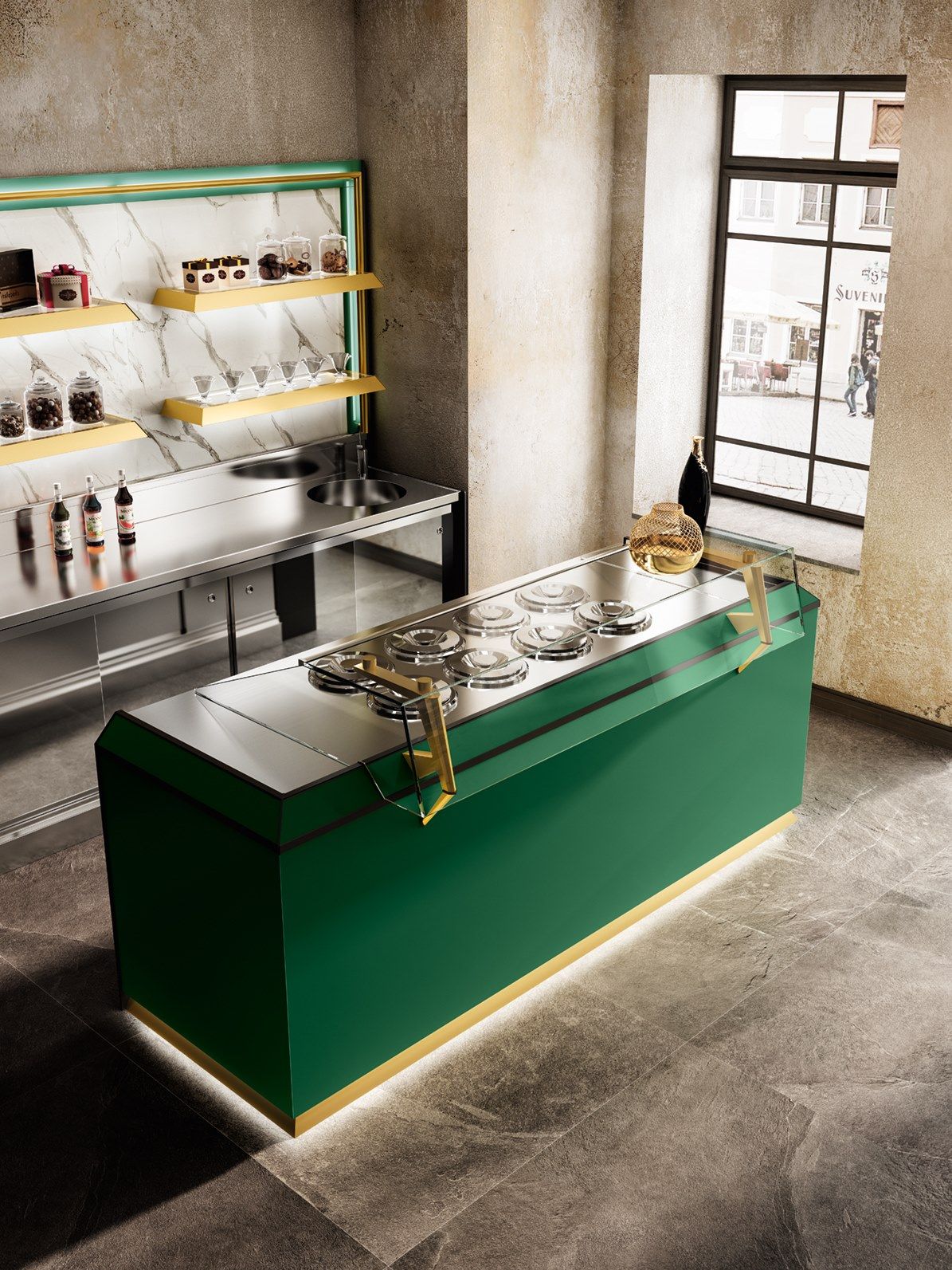 Bar counter wells with ice cream HARRIS By Frigomeccanica