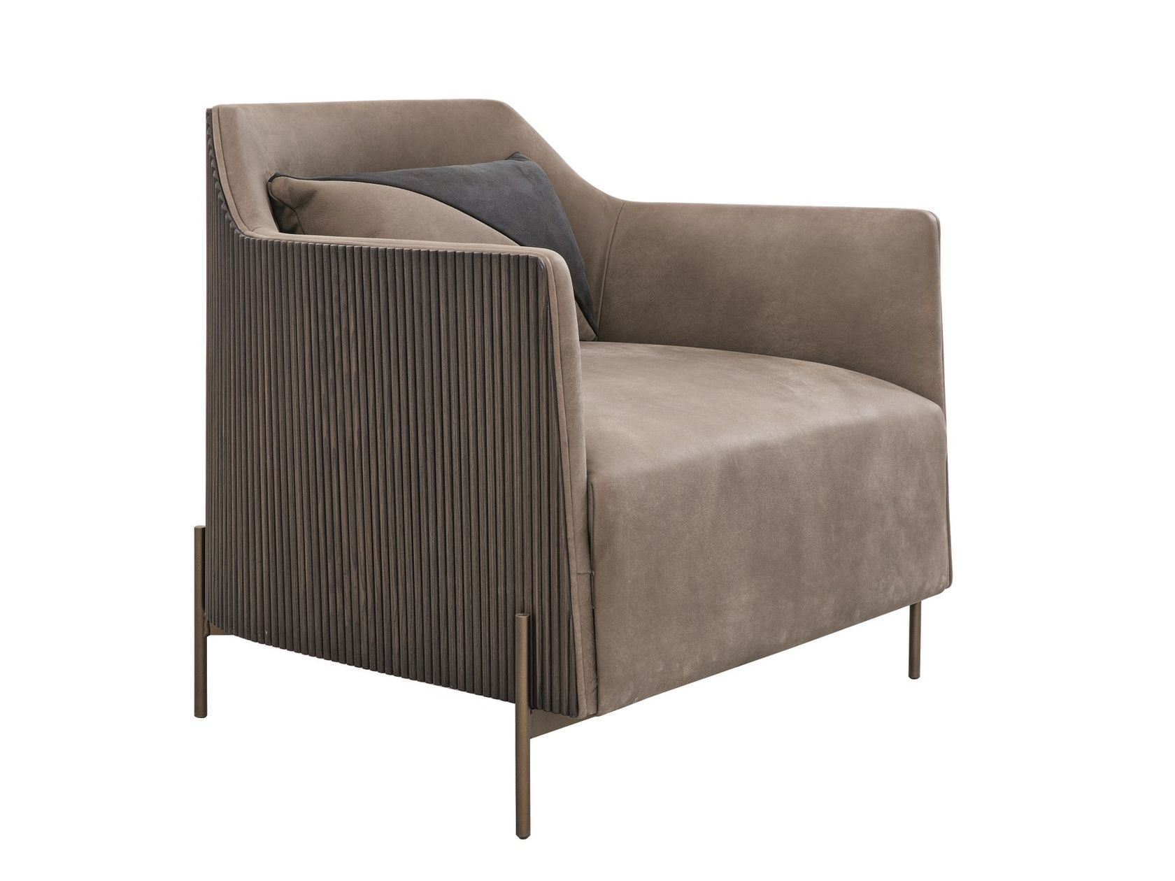 HEGE Nabuk armchair with armrests By Shake