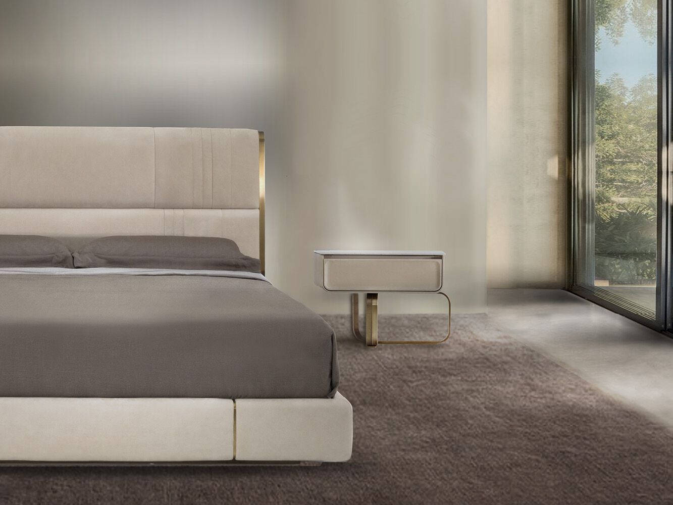 NOVA Rectangular marble bedside table By HESSENTIA | Cornelio Cappellini | design Luca Erba