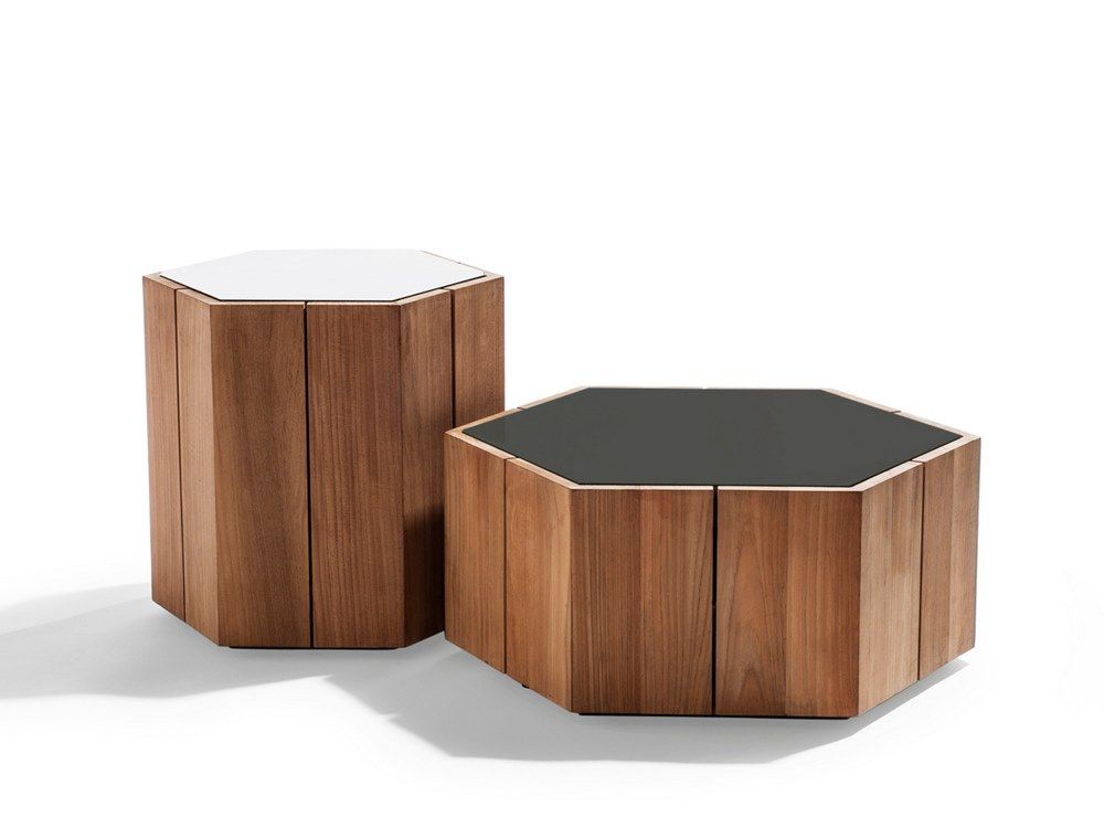 HEXAGON Hexagonal garden side table By TRIBÙ