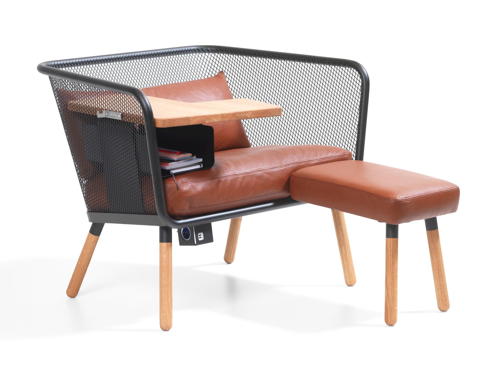 HONKEN WORKSTATION | Leather small sofa Honken Collection By Blå ...