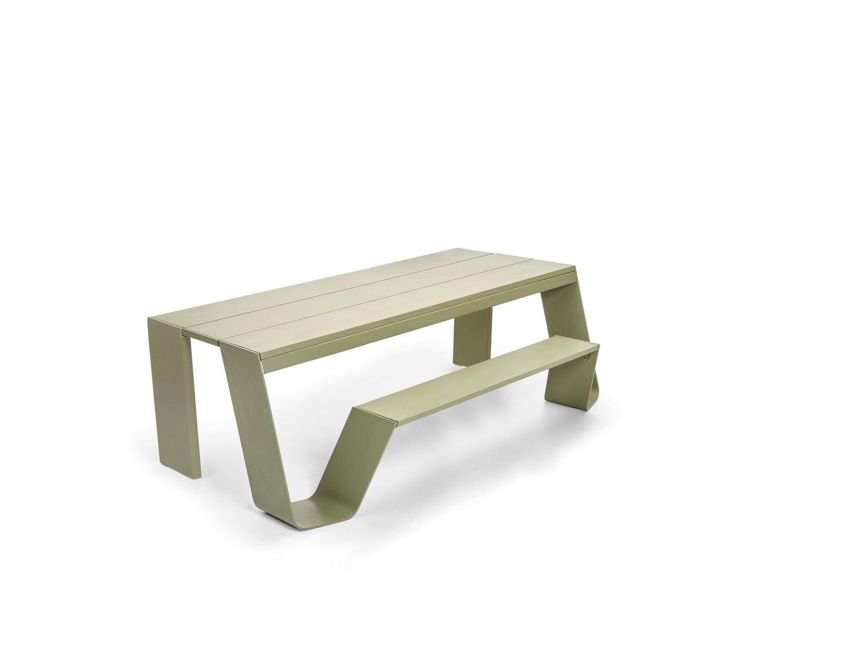 HOPPER COMBO AA Powder coated aluminium picnic table with integrated ...
