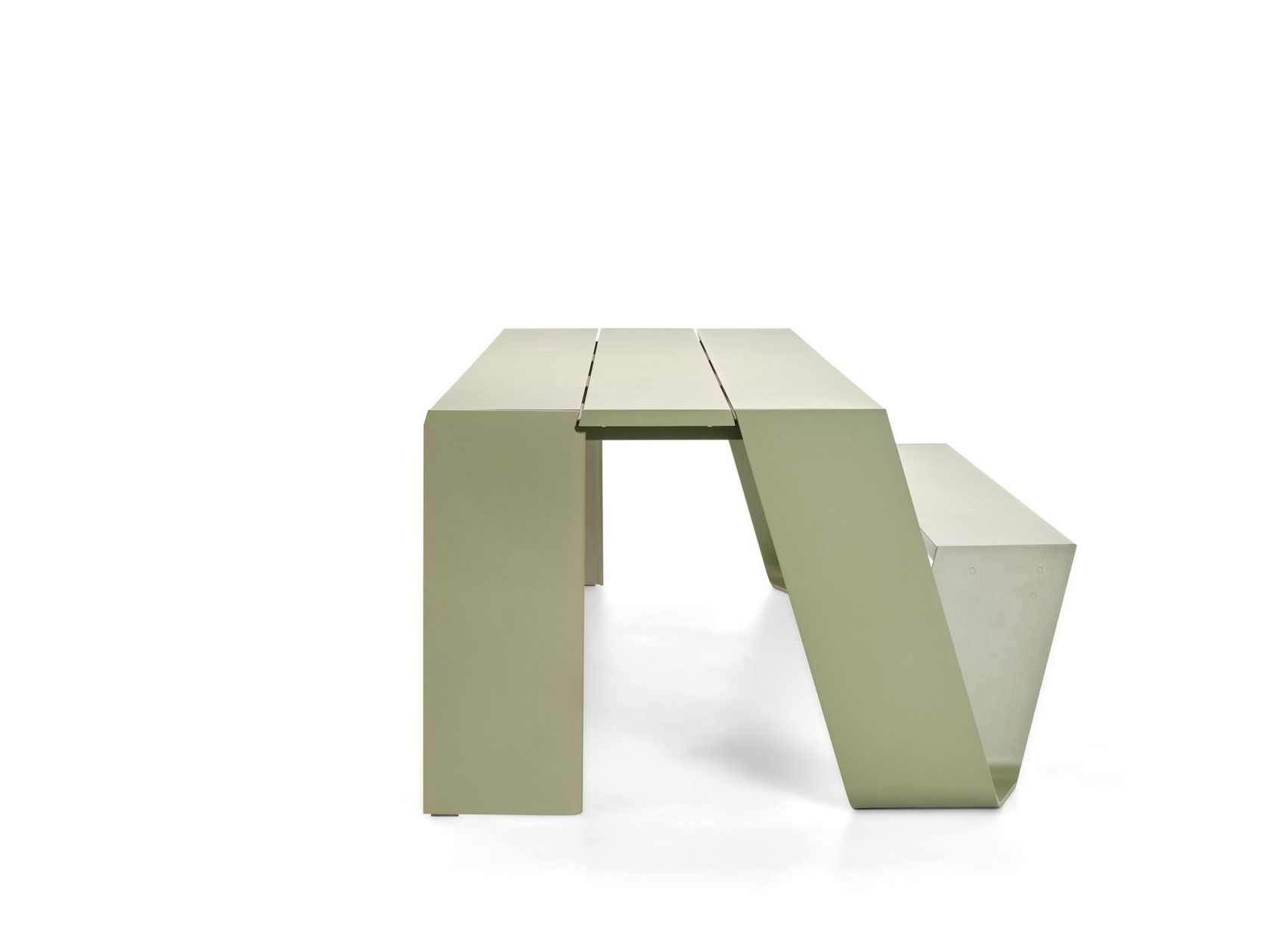 HOPPER COMBO AA Powder coated aluminium picnic table with integrated ...