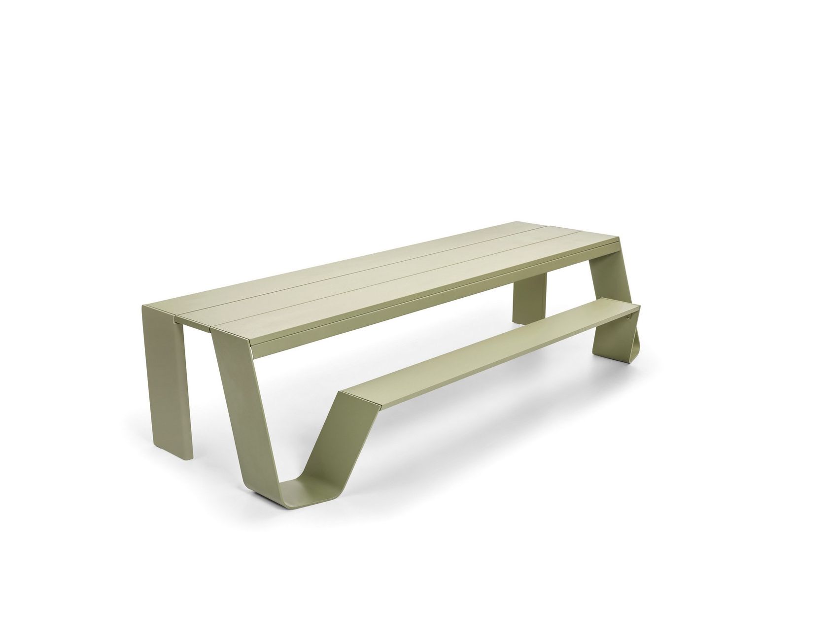 HOPPER COMBO AA Powder coated aluminium picnic table with integrated ...
