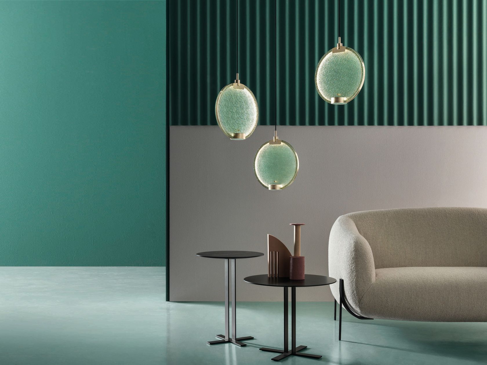 LED glass pendant lamp with dimmer HORO S3 Horo Collection By Masiero ...