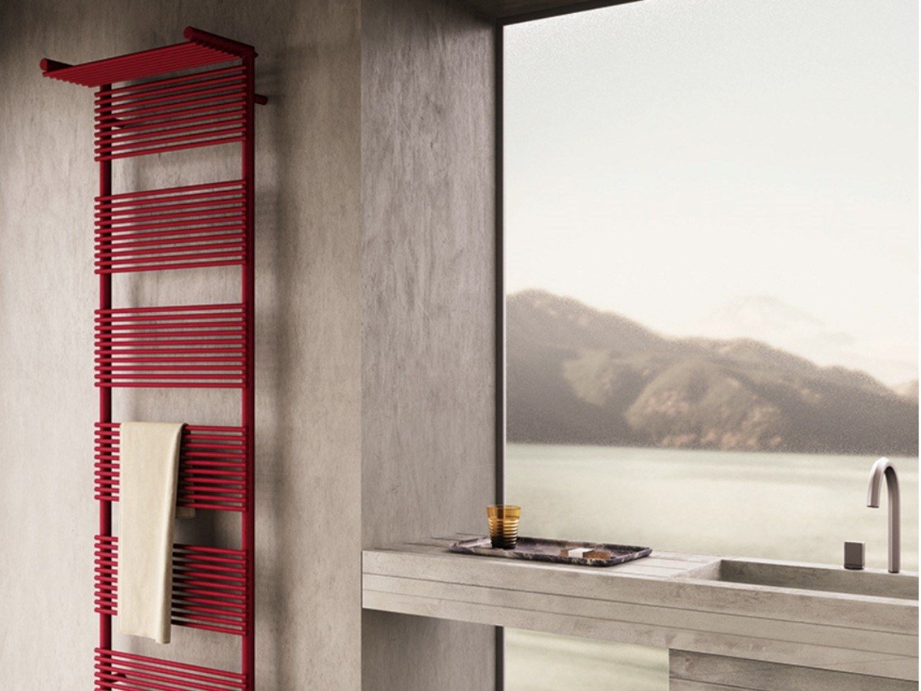 Vertical wall-mounted towel warmer HOTEL 14 By Tubes Radiatori