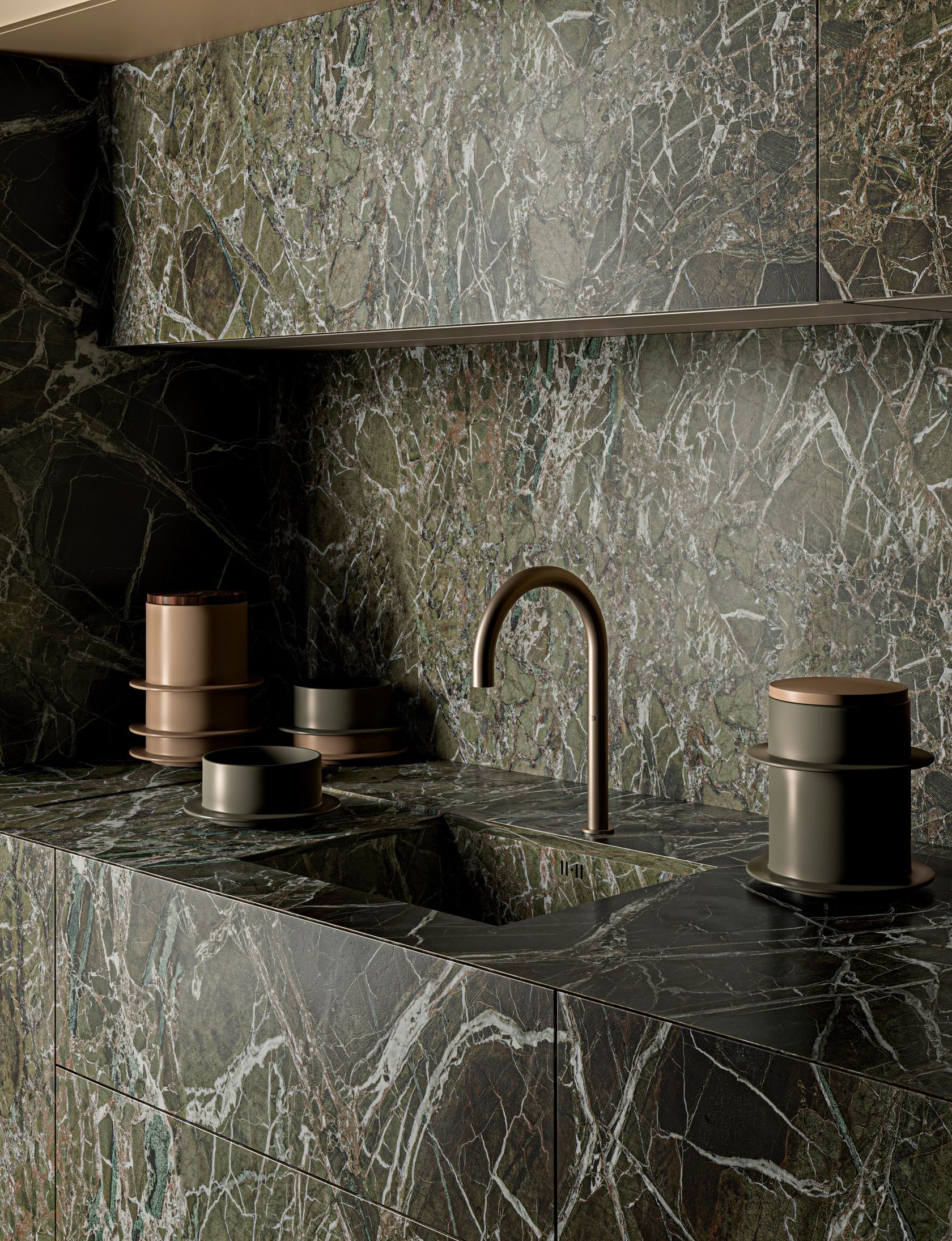 HT50 Linear fitted kitchen By Rossana | design Massimo Castagna