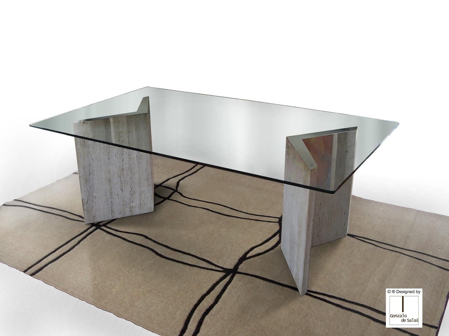 Glass dining table HUALAPAI By Gonzalo De Salas