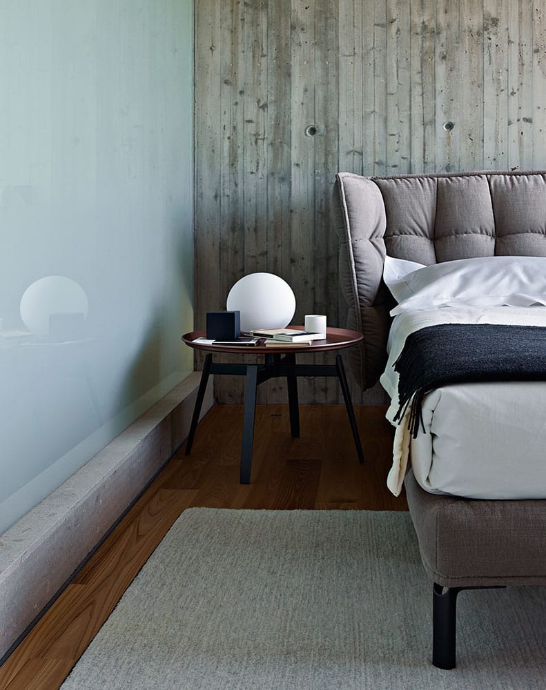 HUSK Fabric double bed with upholstered headboard By B&B Italia ...