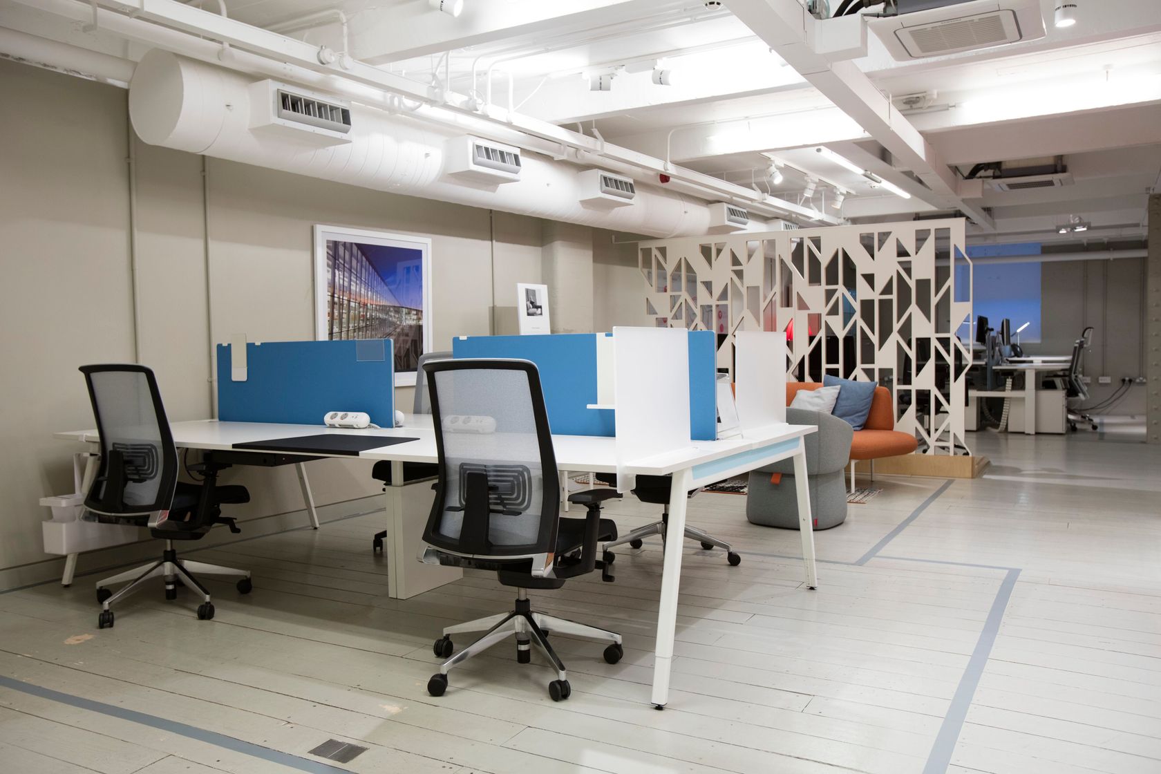 INTUITY Sectional multiple melamine office workstation with desk ...