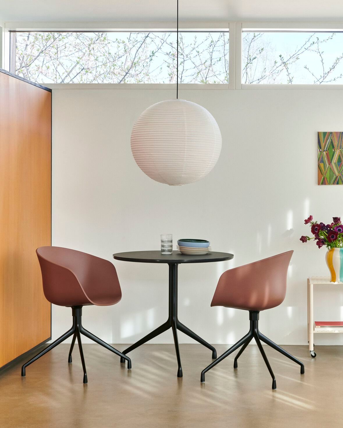 ABOUT A CHAIR AAC 20 Swivel recycled plastic chair with armrests By Hay ...