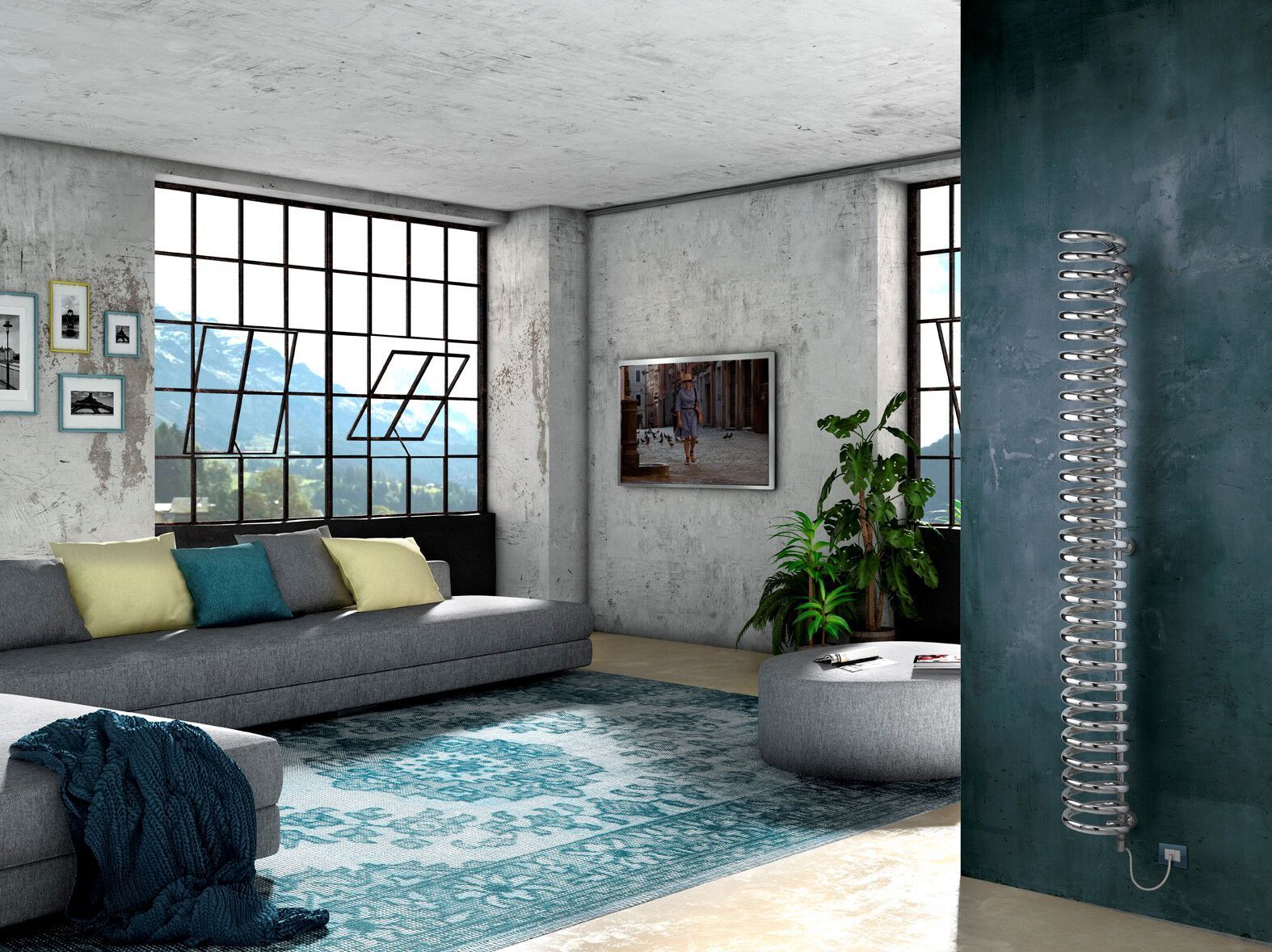 HOT SPRING Electric wall-mounted steel decorative radiator By Hotwave