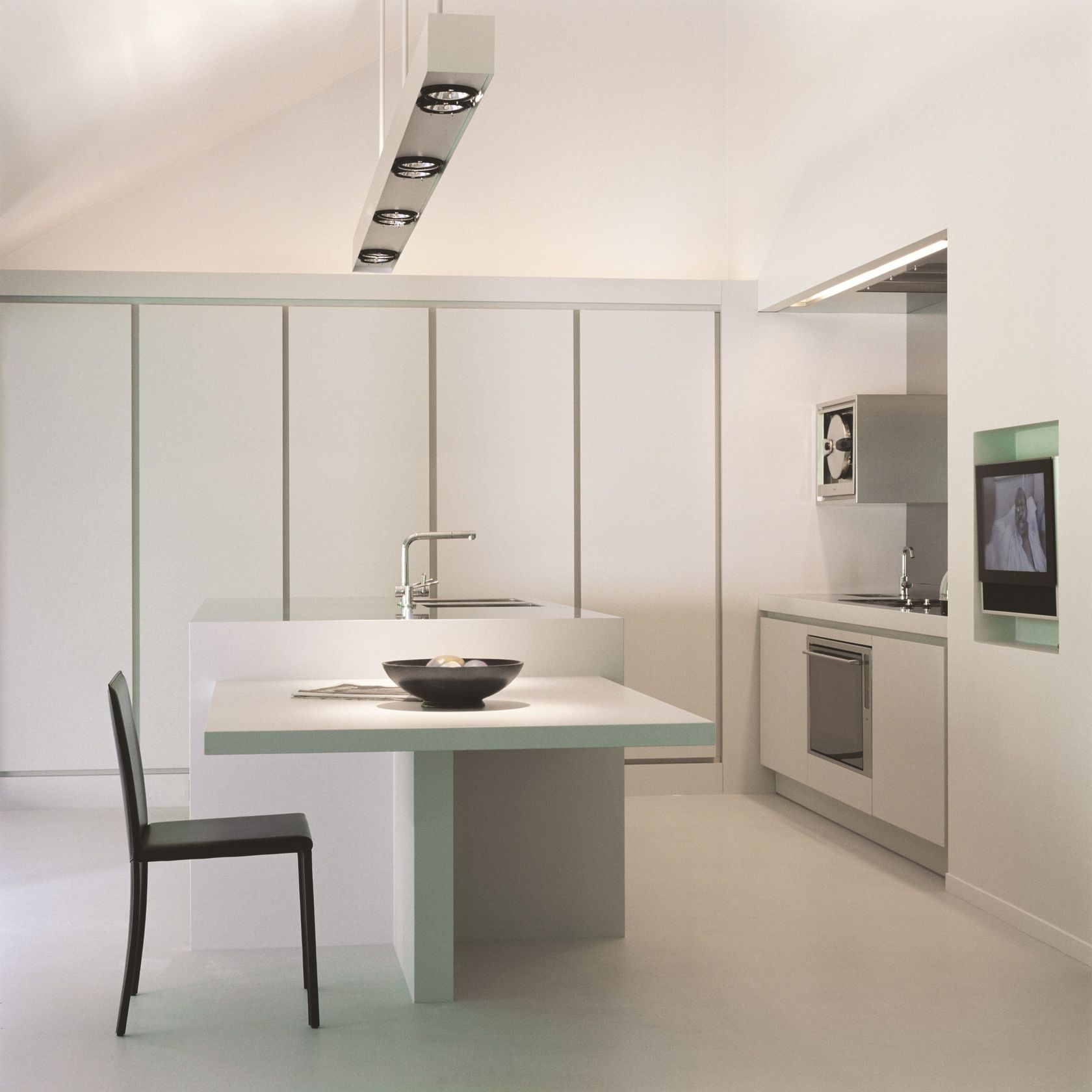 Lacquered kitchen with island IGLOO PROG.015 By Strato Cucine
