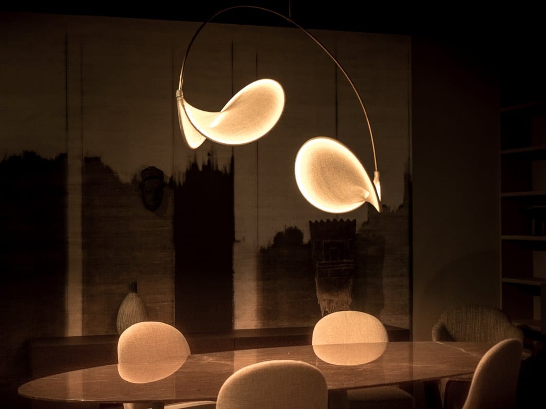 IIII.02 DOUBLE LED handmade fabric pendant lamp By llll | design Sarah ...