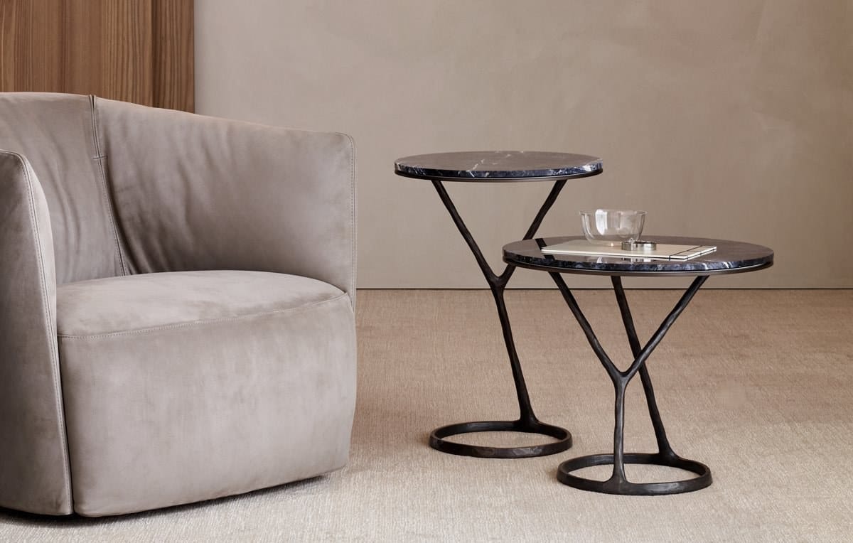 ILDA Round marble coffee table By Poliform | design Jean-Marie Massaud