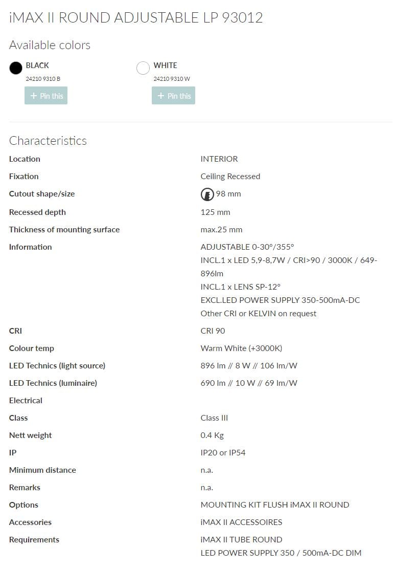 IMAX ADJUSTABLE Recessed LED adjustable spotlight By Deltalight