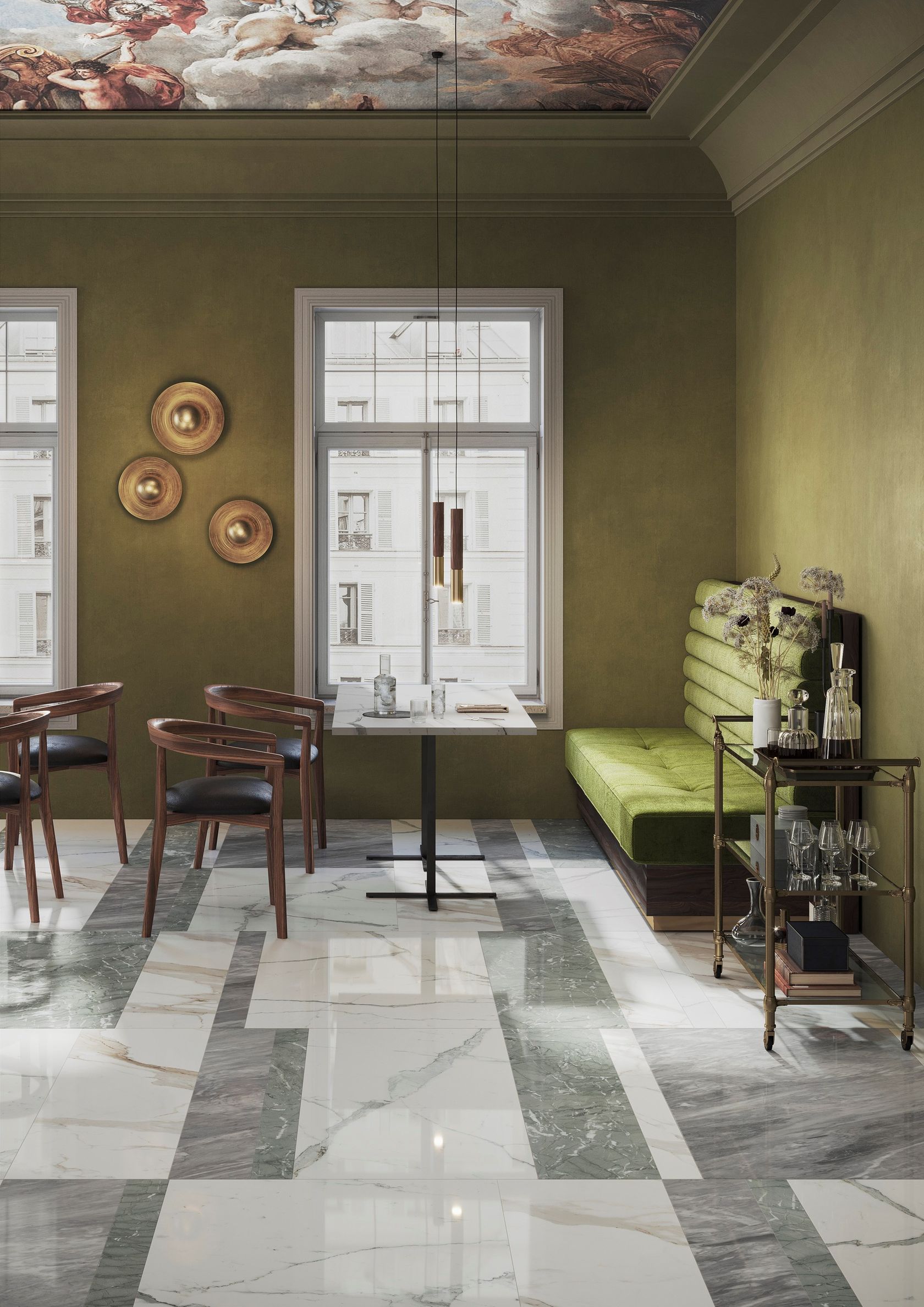 Porcelain stoneware wall/floor tiles with marble effect INCANTO By Ragno