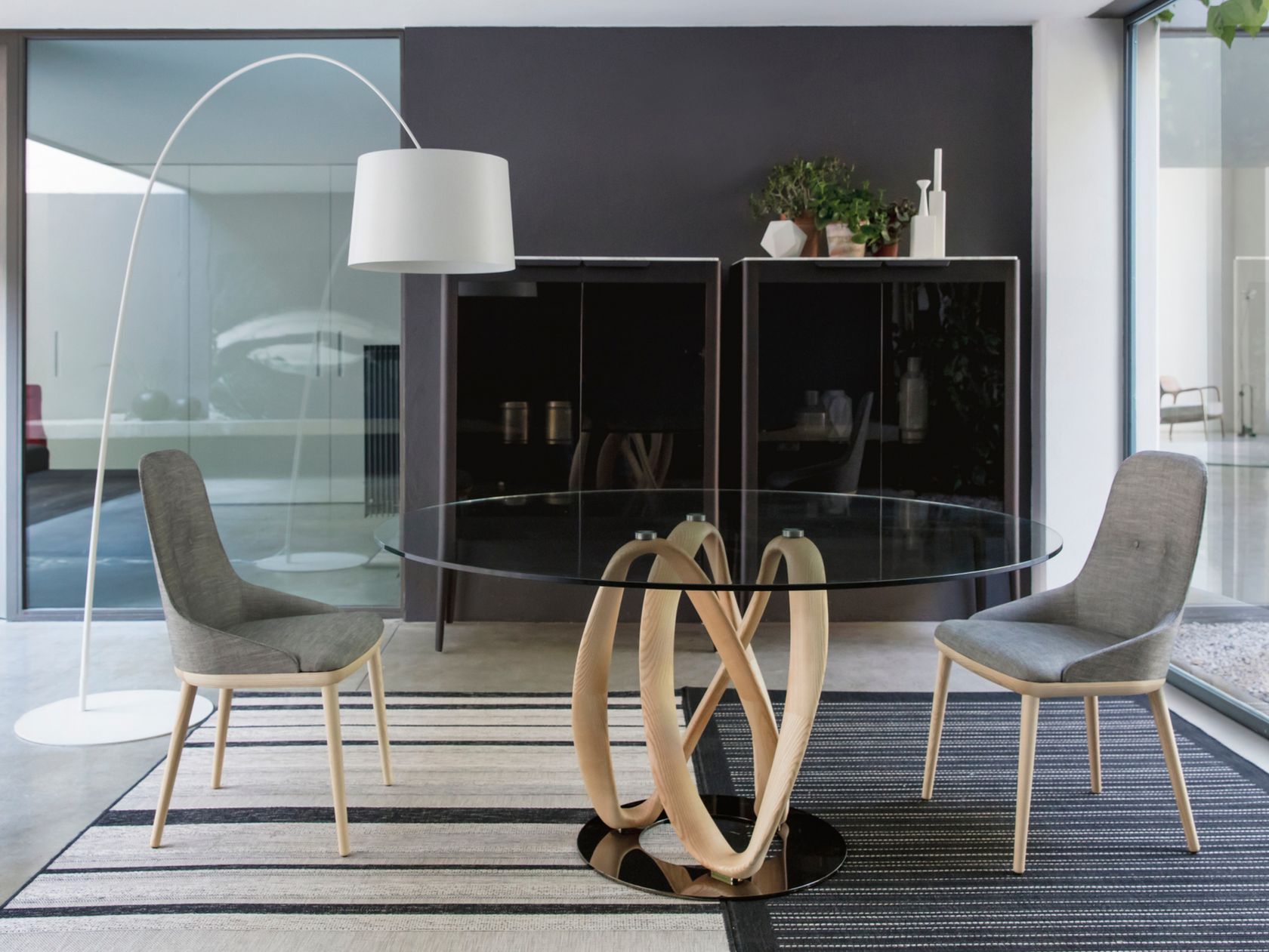 INFINITY | Round table Round solid wood table and crystal top By Porada ...