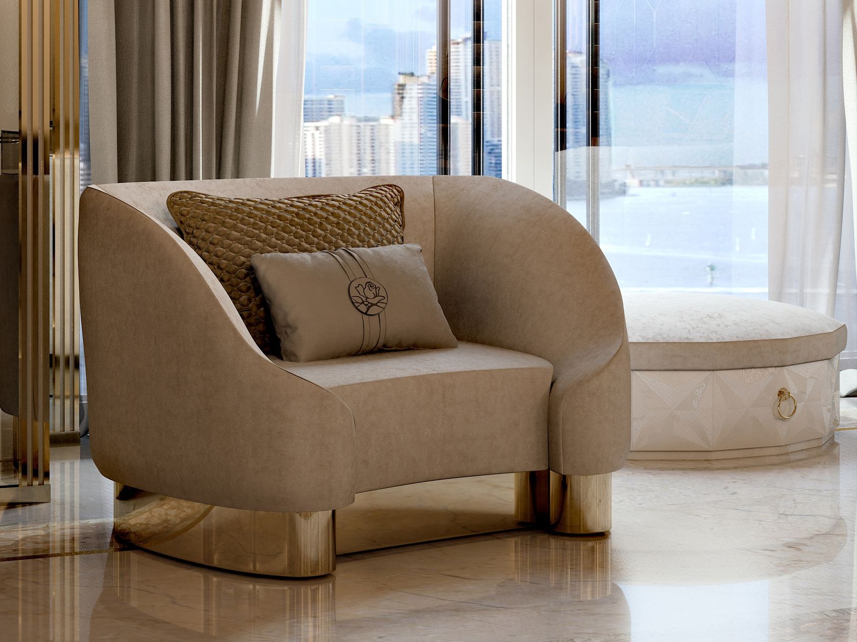 INFINITY | Armchair with armrests By Bizzotto Italia