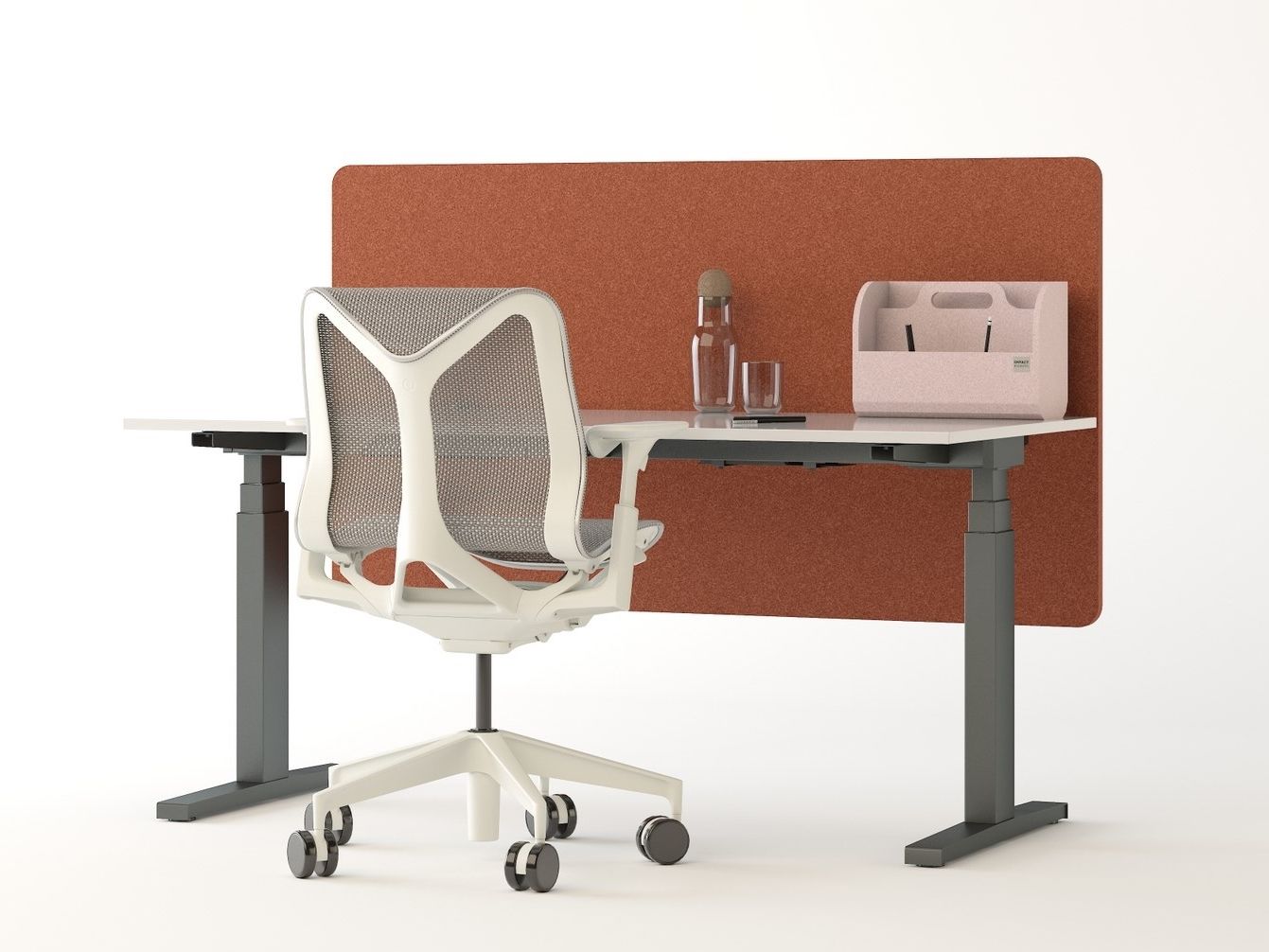 INFRA Sound absorbing recycled plastic desktop partition By IMPACT ...