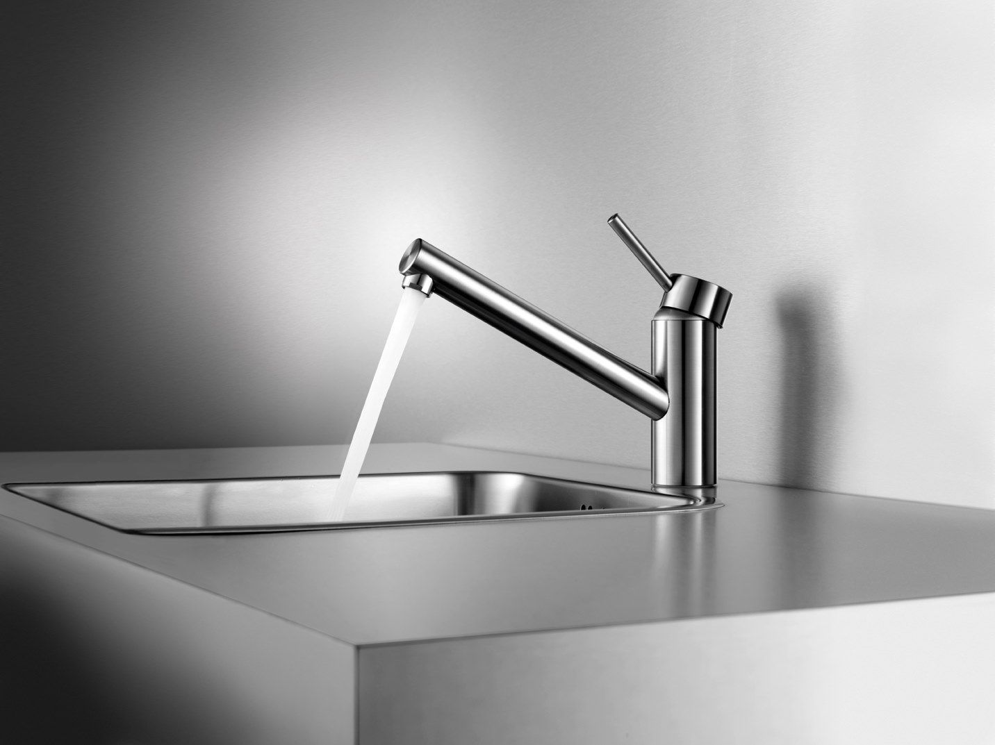 INOX 10.271.023.700FL Miscelatore da cucina in acciaio inox con bocca ...