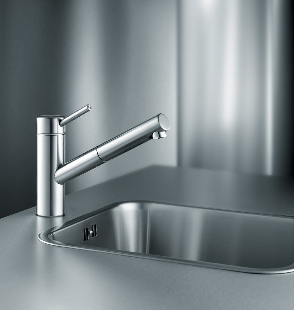 INOX 10.271.103.700FL Stainless steel kitchen mixer tap with pull out ...