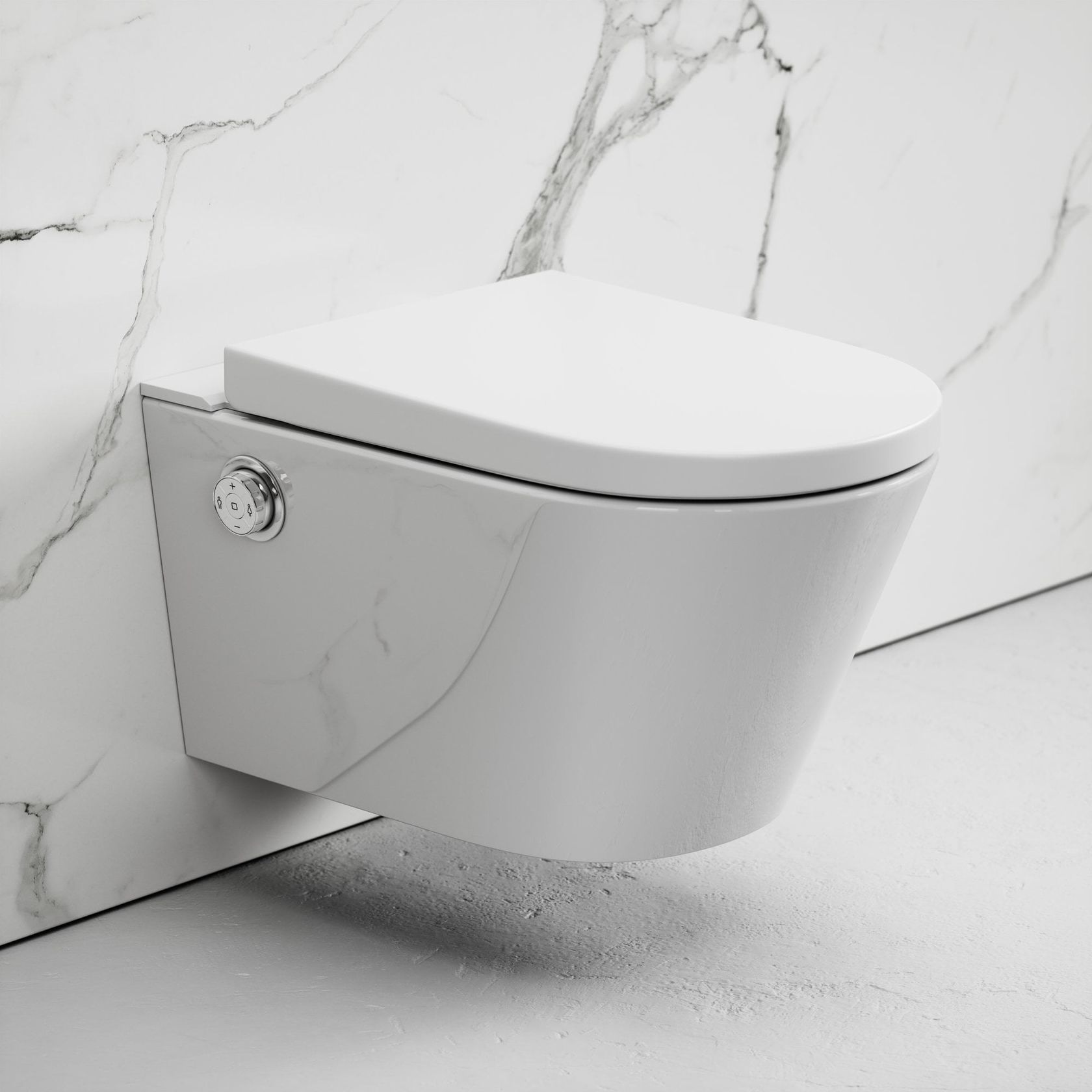 INTELLISMART Wall-hung rimless ceramic toilet with bidet By LUSSO