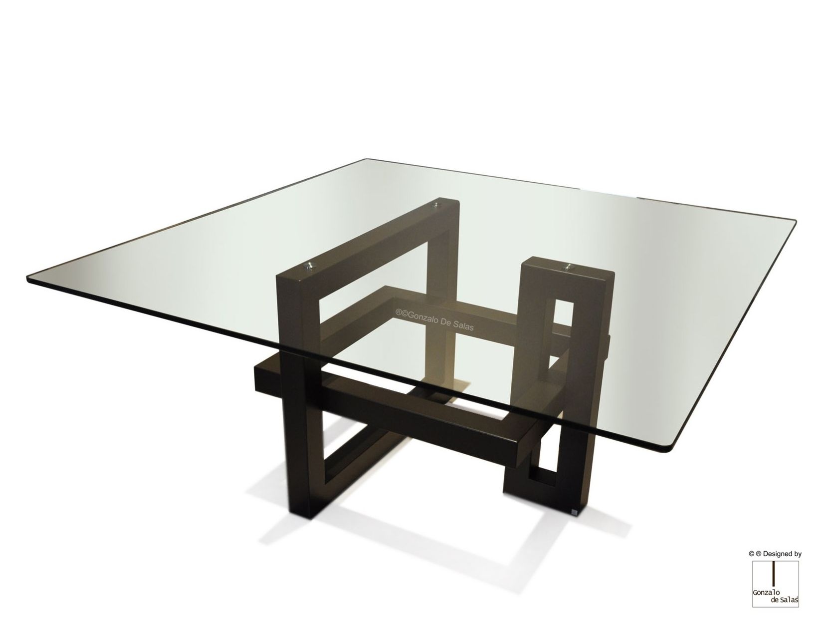 IOS Square glass and iron dining table By Gonzalo De Salas