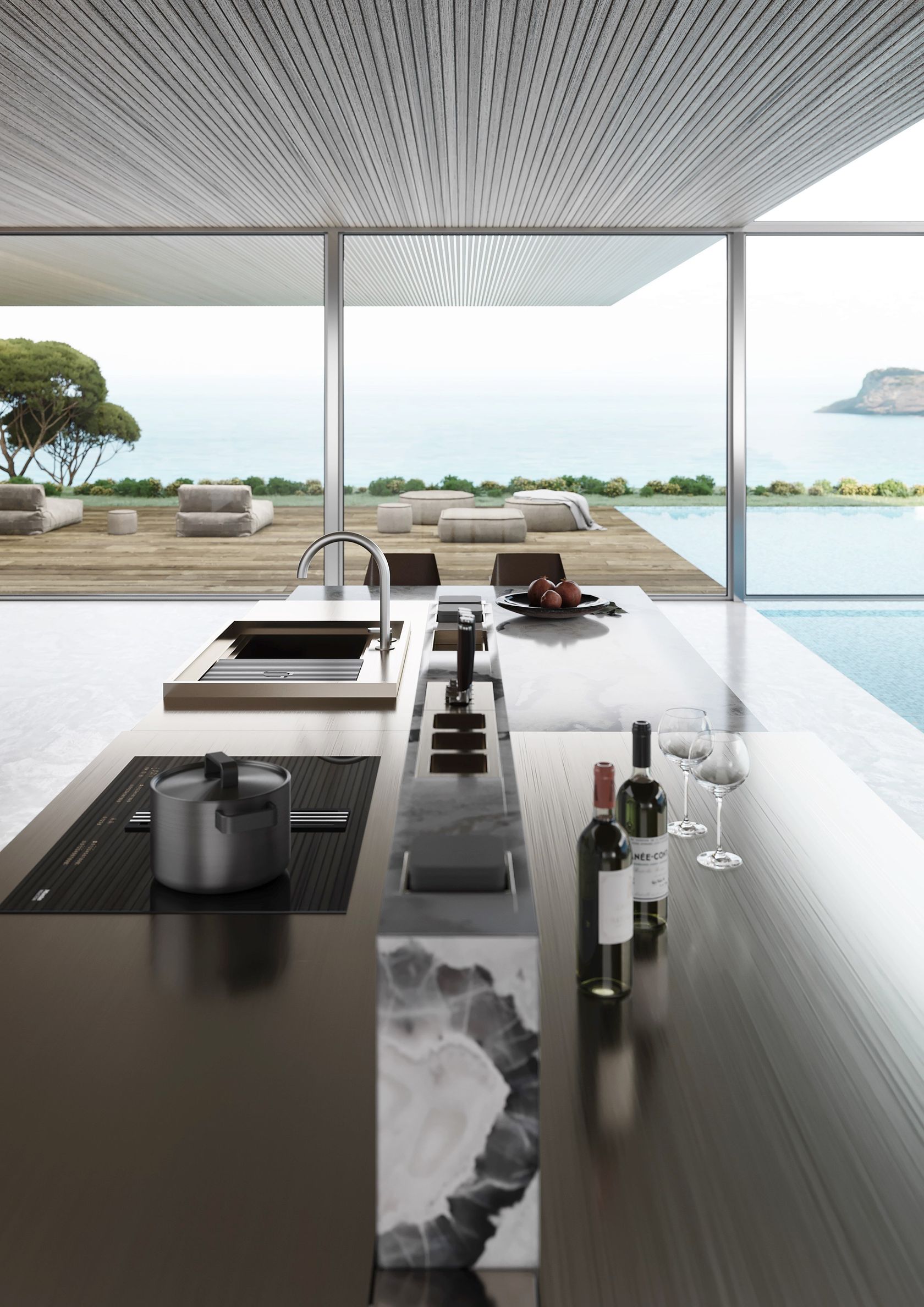 ISØLA - IBIZA Custom kitchen with island By Rossana | design Carlo Colombo