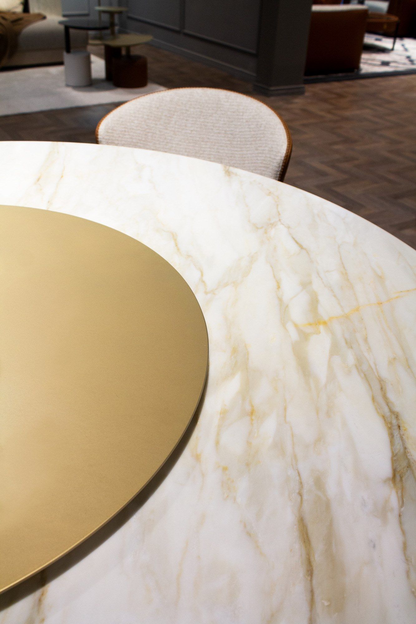 ISIDE Round marble table with Lazy Susan By Formitalia