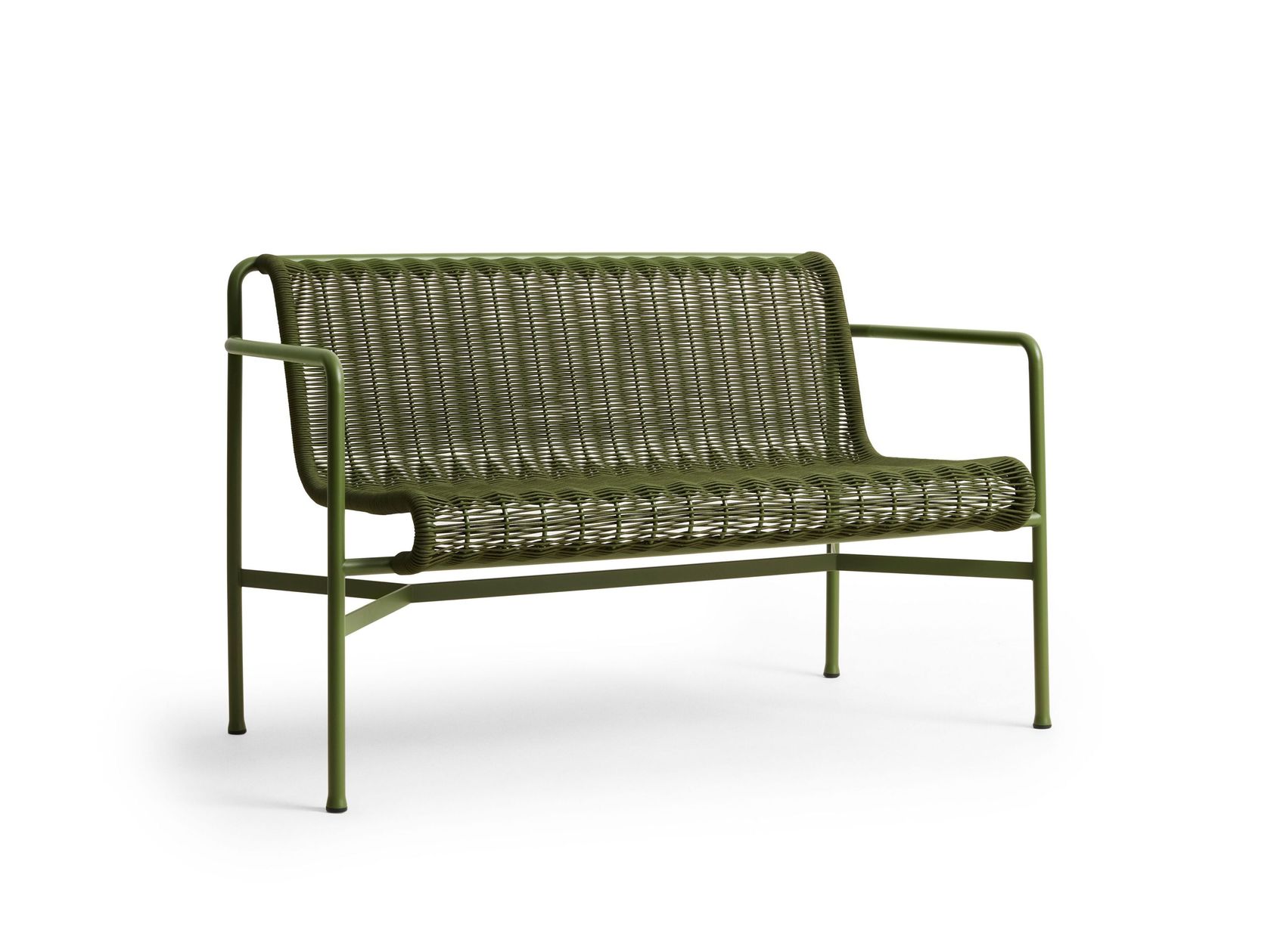 HAY - PALISSADE CORD OLIVE Garden bench with back By In Stock