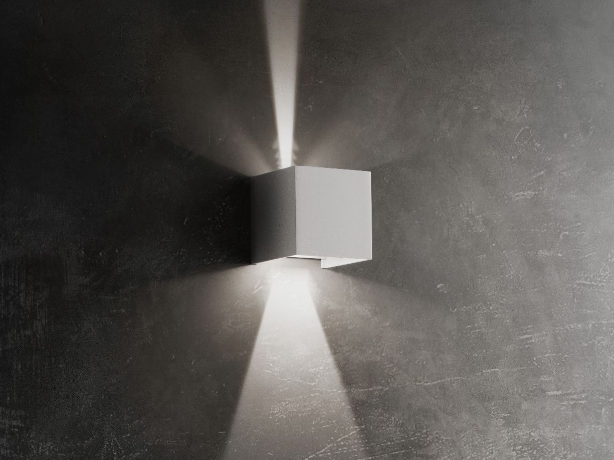 ZAFFERANO - CUBETTO GREY LED outdoor wall lamp By In Stock