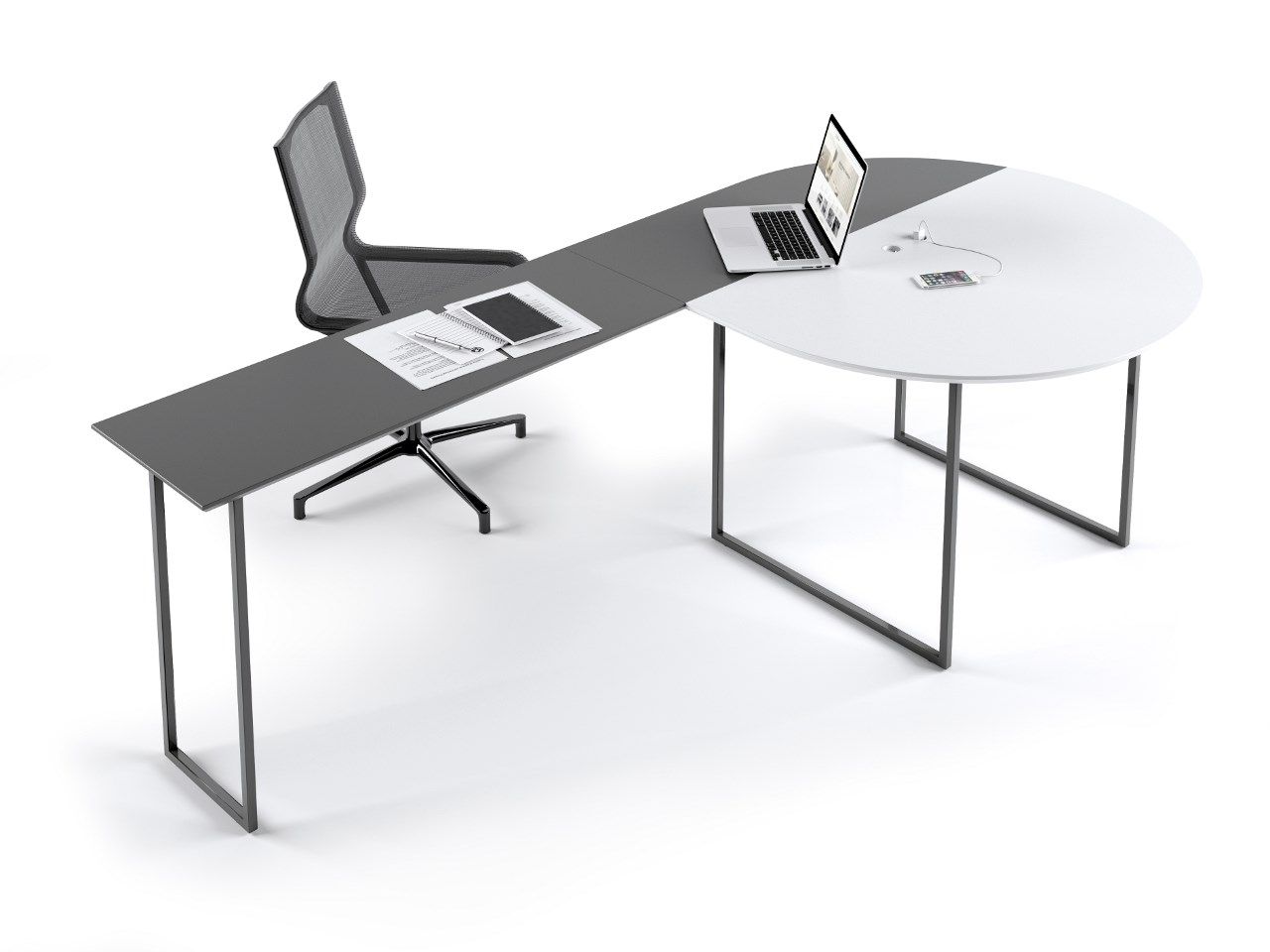 Sectional office desk JOINT VENTURE By Cider Edition design Frédéric Ruyant