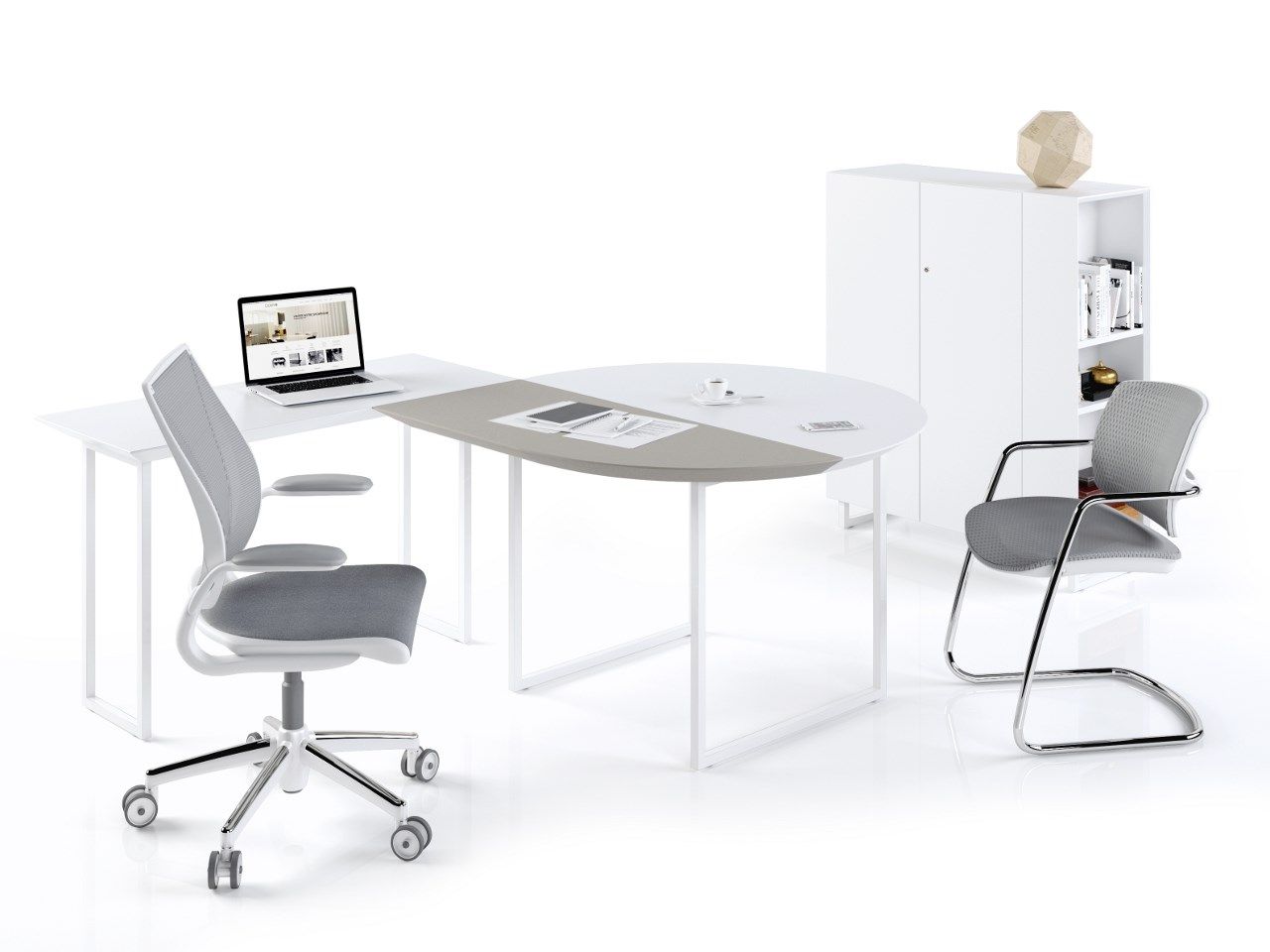 Sectional office desk JOINT VENTURE By Cider Edition design Frédéric Ruyant