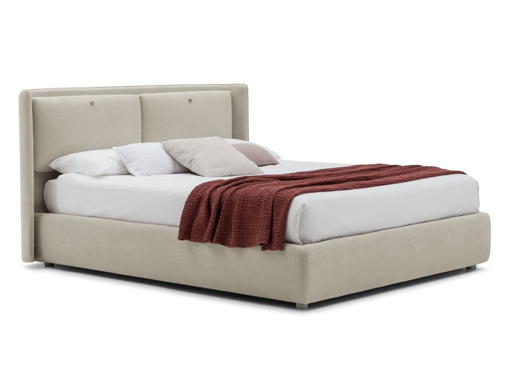 KATE Storage bed with upholstered headboard By Bolzan