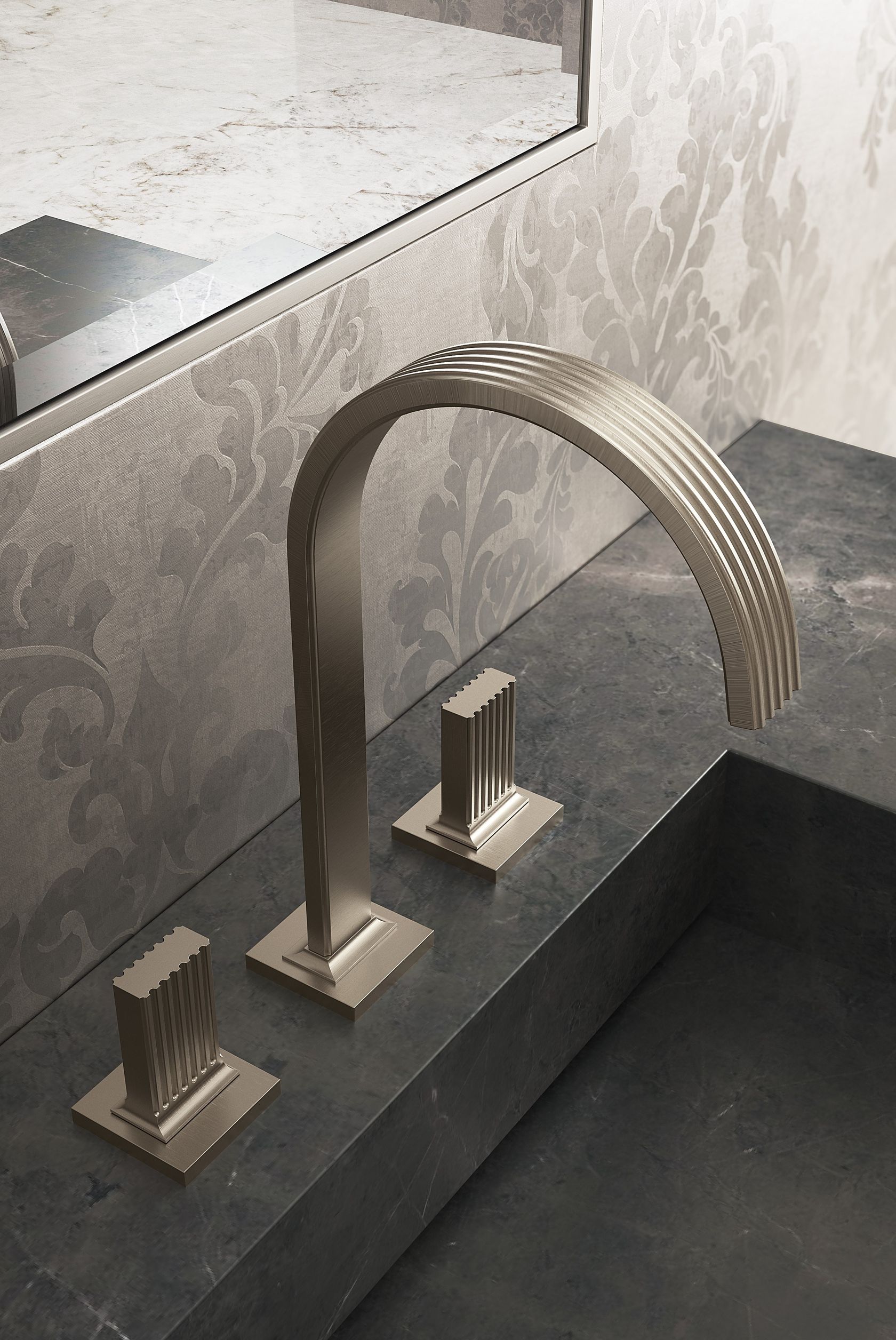 KEA 3 hole countertop brass washbasin tap By Rubinetterie Treemme ...