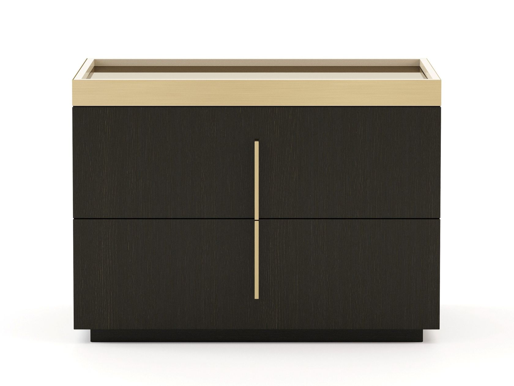 KENSINGTON Rectangular wood veneer bedside table with drawers By ...