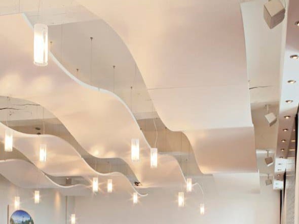 KNAUF ARMSTRONG METAL CANOPY Powder coated steel hanging acoustic panel ...