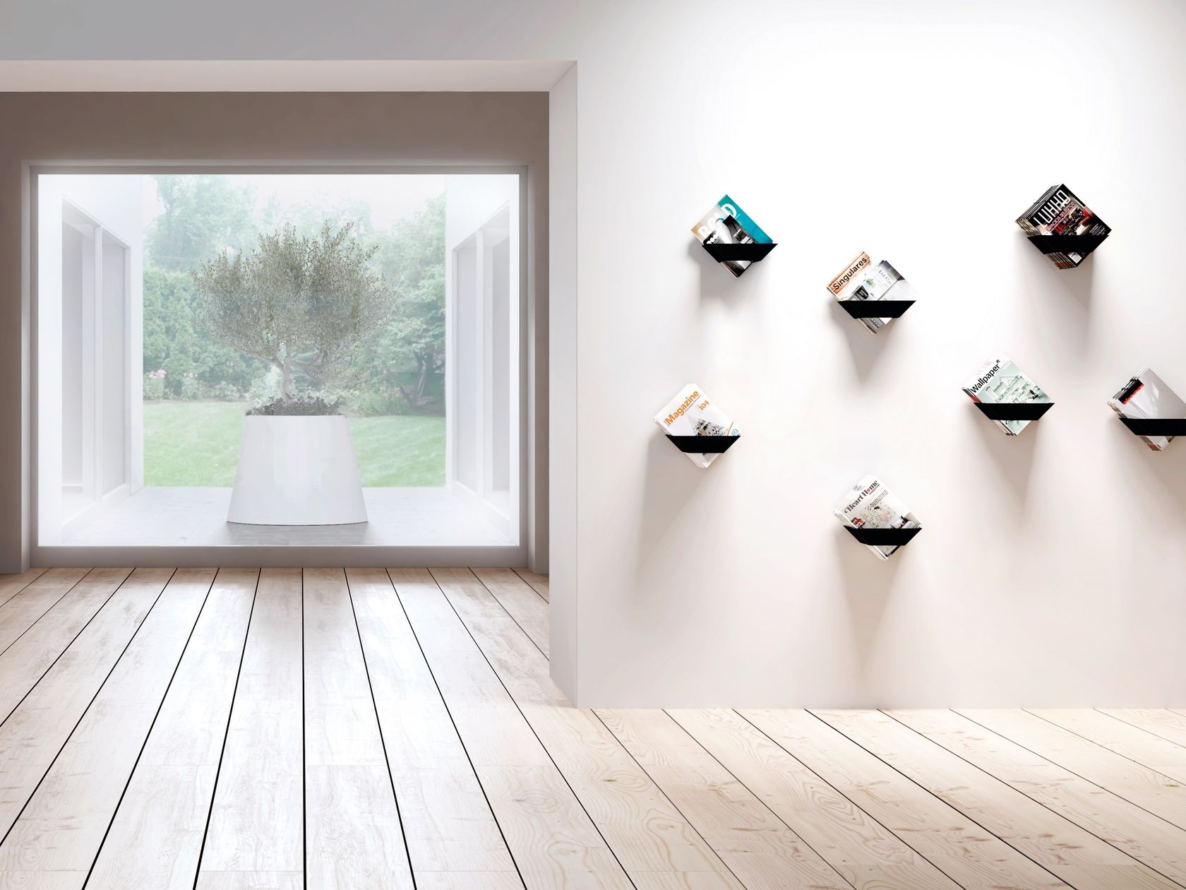 Steel magazine rack KOKU By Systemtronic design Hugo Tejada