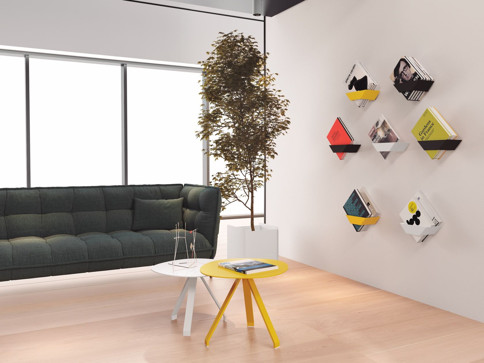 Steel magazine rack KOKU By Systemtronic design Hugo Tejada